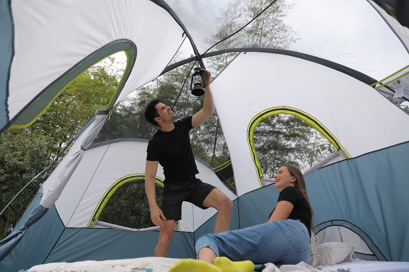 ORRSTAR 8-Person Tent for Camping Waterproof Windproof Family Tent with Top Rainfly Camping Tents Big and Large