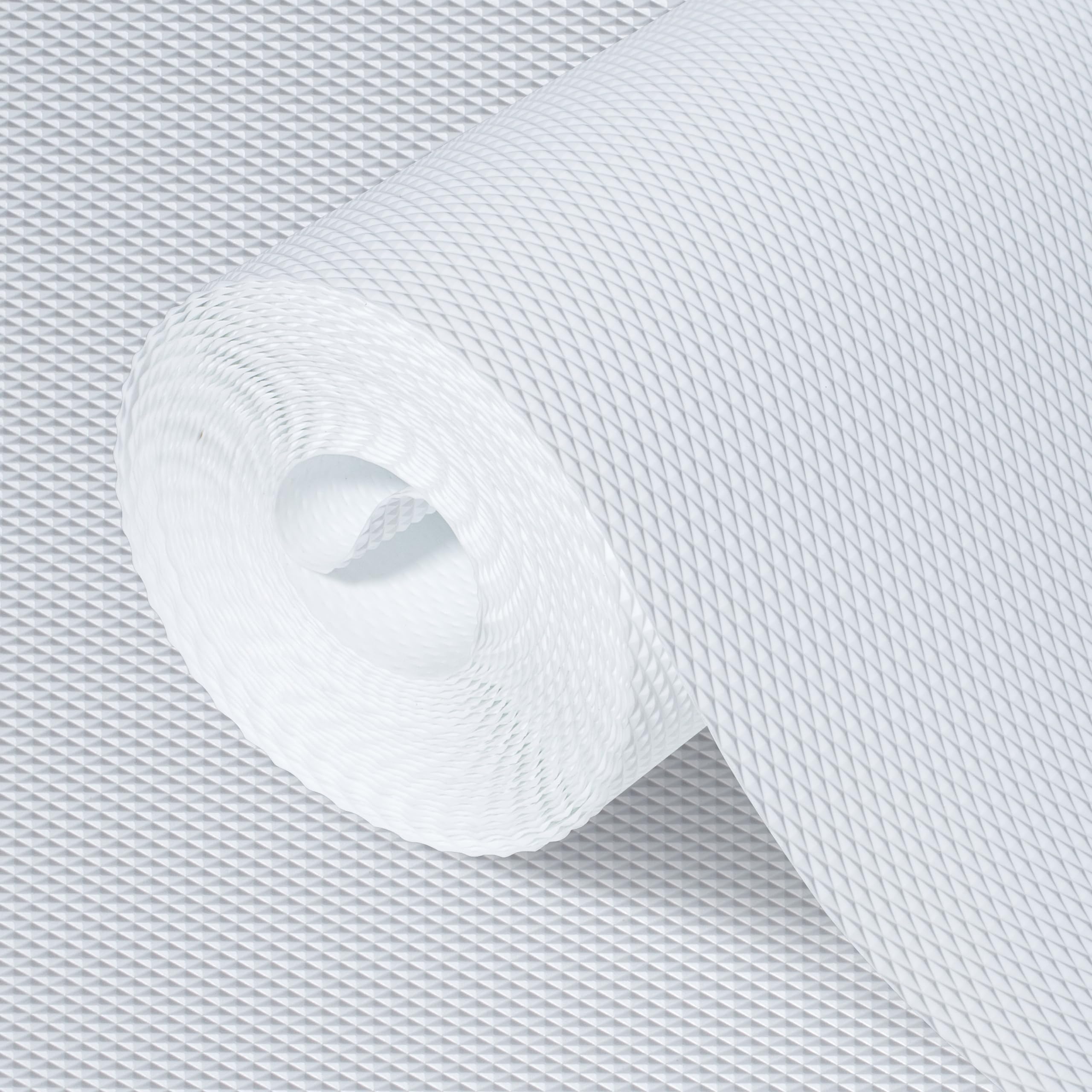 Non-Adhesive Shelf Liner for Kitchen Cabinets, Drawers, Fridge, Non Slip Liner for Pantry,Waterproof Drawer Liner for Bathroom and Kitchen,Wire Shelf Liner, EVA Material.White Diamond 18”x240