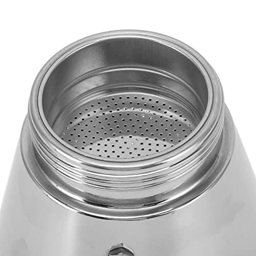 Stovetop Espresso Maker, Stainless Steel Single Spout Moka Pot, Italian Style DIY Large Capacity Light Weight Portable Coffee Maker, for Outdoor Camping