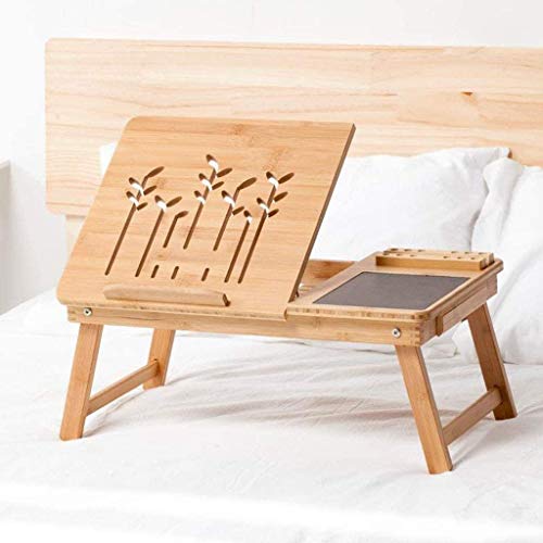LIUZH Laptop Stand, Natural Flower Lap Tray Foldable Breakfast Serving Bed Tray Lap Desk with Tilting