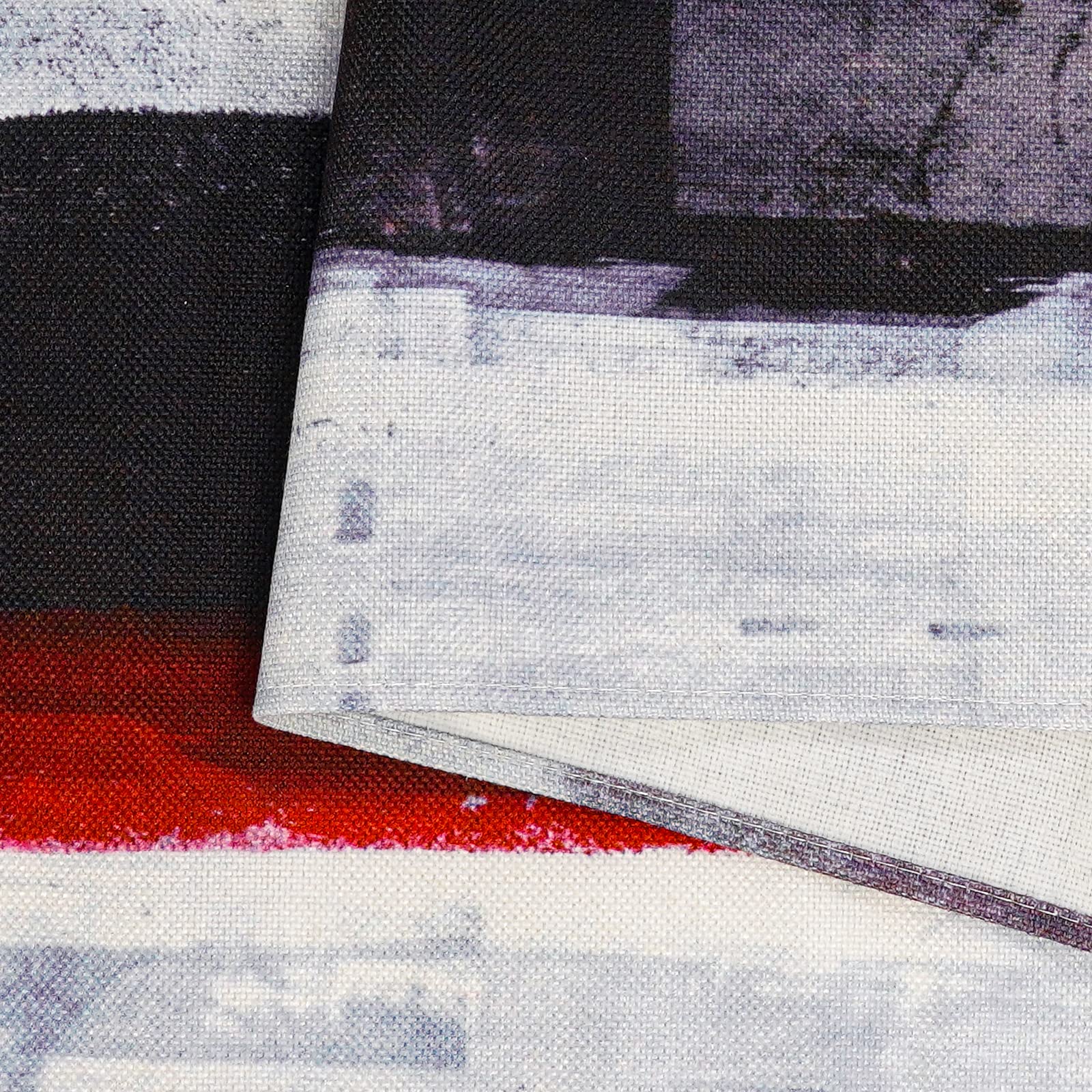 Modern Burlap Table Runner,Abstract Red and Black Art Table Runners for Table Dresser Runner Farmhouse Style for Dinner Party Holidays Home Decoration (Red and Black, 13"x 71")