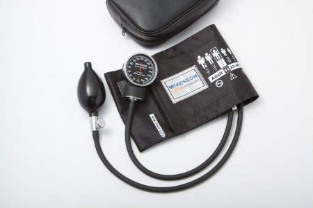 McKesson Aneroid Sphygmomanometer β Manual Blood Pressure Cuff Monitor with Carrying Case, Cuff 34-50 cm, Burgundy, 1 Count