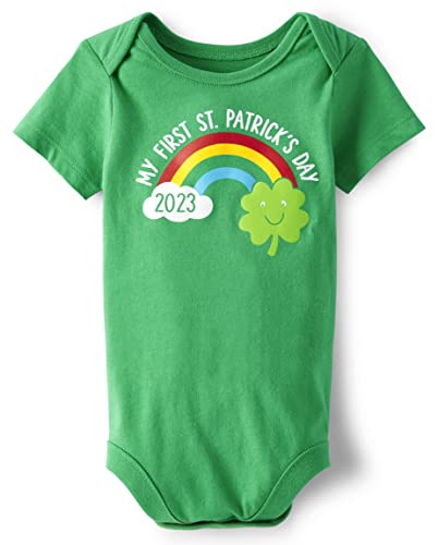 The Children's Place Baby Newborn Graphic Bodysuit, First St Pats