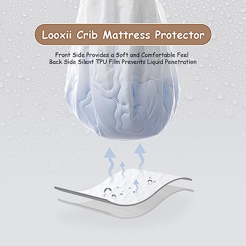 Looxii Waterproof Crib Mattress Protector 3 Pack Crib Mattress Pad Cover Soft and Breathable Absorbent Crib Toddler Mattress Cover