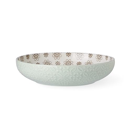 Signature Housewares Pad Print 13 Dinner Bowls 8.5'' Set of 4, Multicolor, 22oz