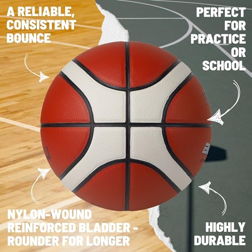 Molten BG3000 Basketball, Indoor/Outdoor, Rubber, Size 7, Orange/Ivory, Suitable for Boys Age 14 & Adult