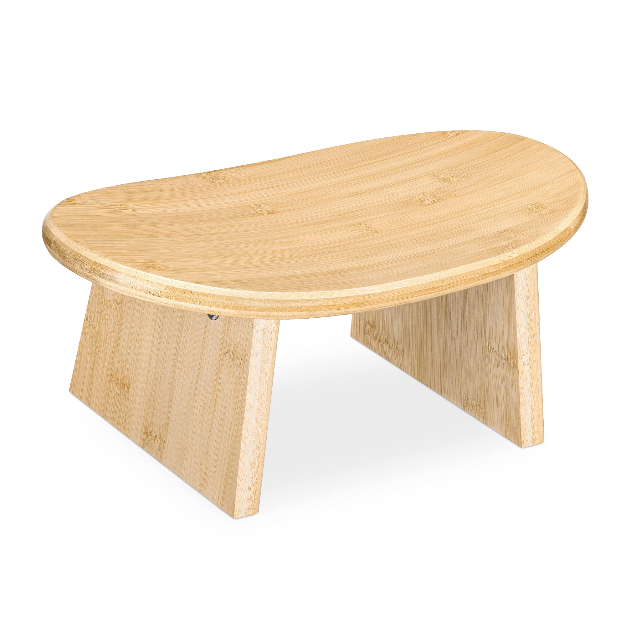 Navaris Bamboo Meditation Stool - Bench for Meditating, Yoga, Practice - Angled Ergonomic Seat with Round Edges for Comfortable Postures - Light Brown