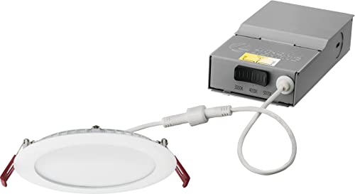 Lithonia Lighting WF6 30K40K50K 90CRI MW M6 LED color Temperature Selectable Ultra Thin Recessed Downlight, 3000K | 4000K | 5000K, White, 6 inch