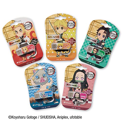Verbatim Officially Licensed Limited Edition 16GB Demon Slayer: Kimetsu no Yaiba Thumb Drive - Nezuko Kamado - Anime Design USB 2.0 Flash Drive