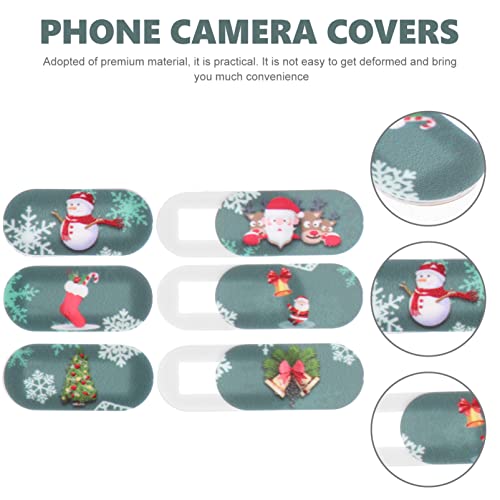 UKCOCO 6pcs Christmas Camera Cover Webcam Blocker Stickers Camera Protector Cover Webcam Privacy Cover Webcam Cover Slide Christmas Webcam Cover Slider Compatible Protection Cap Abs