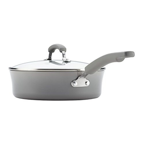 Rachael Ray Brights Nonstick Cookware Pots and Pans Set, Sea -Salt Gray