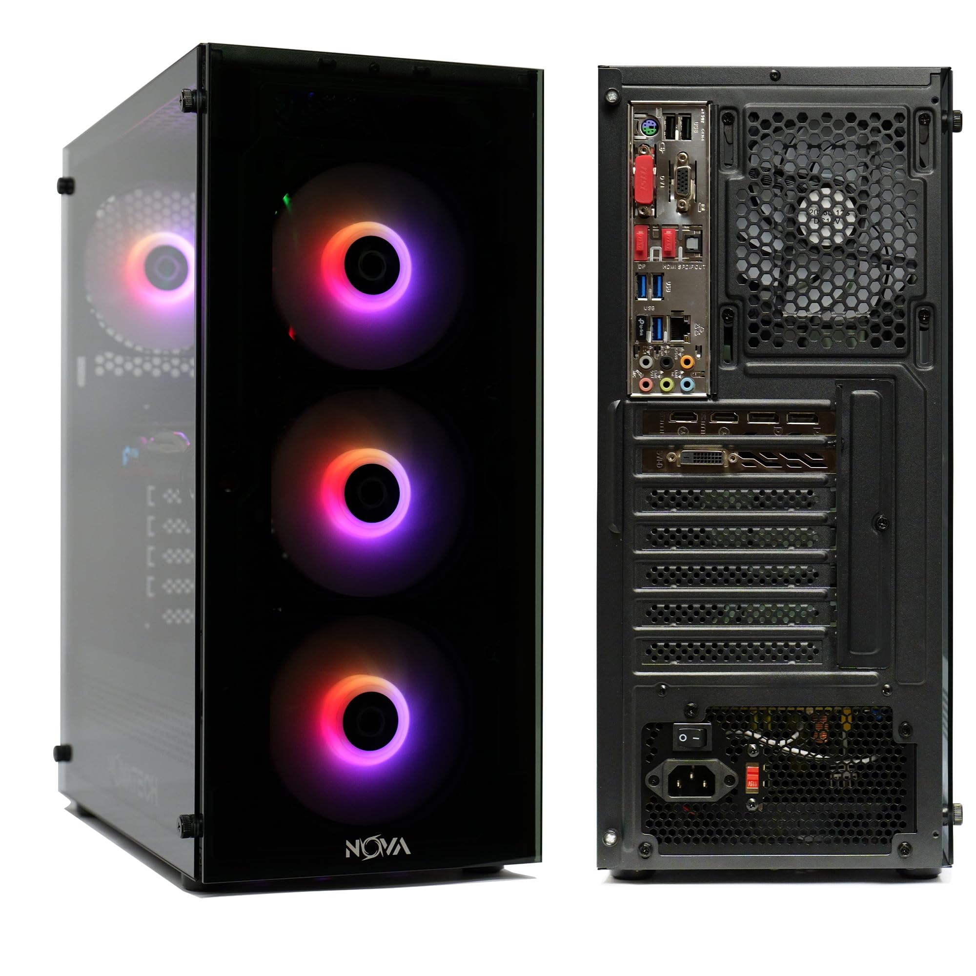 NOVATECH Gaming Desktop PC,Intel Core i5 3.3-3.7 GHz,MSI Rx 570 4GB GDDR5,16G RAM,512G SSD,WiFi,RGB Fanx4, W10P64, Gaming Desktop Computer