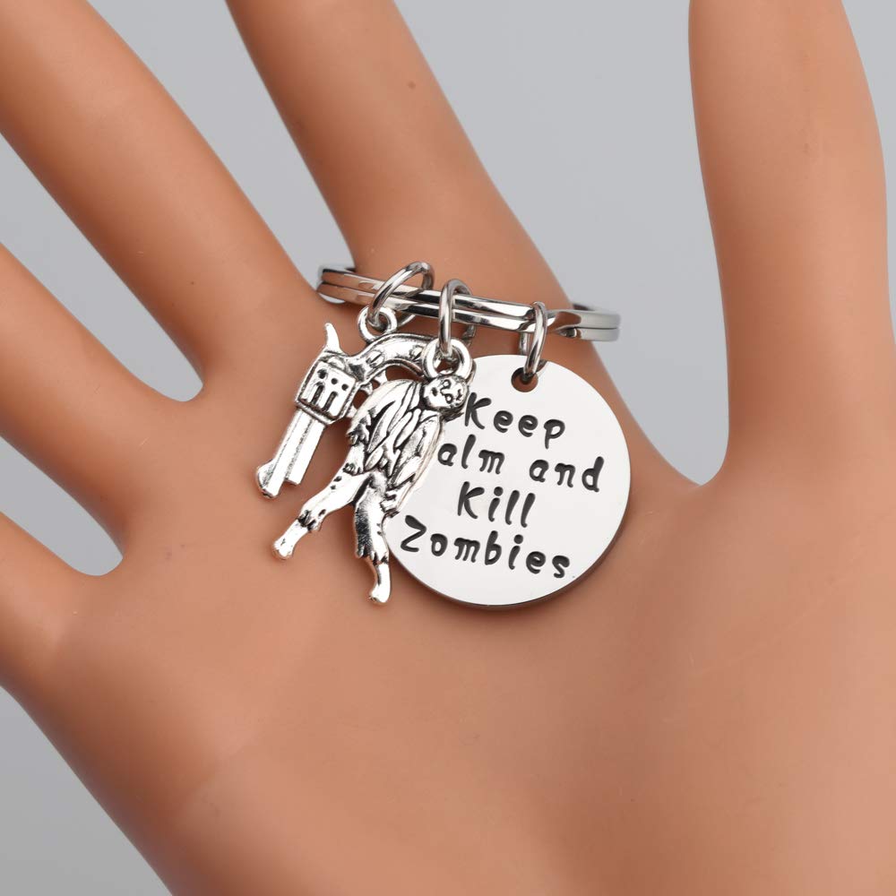 KUIYAI Keep Calm and Kill Zombies Keychain Inspired of Movie Fan Gift (Keychain)
