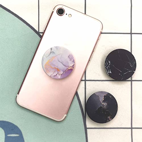 ZSDLHY Phone Stand Compatible with popsocket Phone/Tablets Grips for iPhone Android (3 Pack) - Purple Rose Black Striped Marble