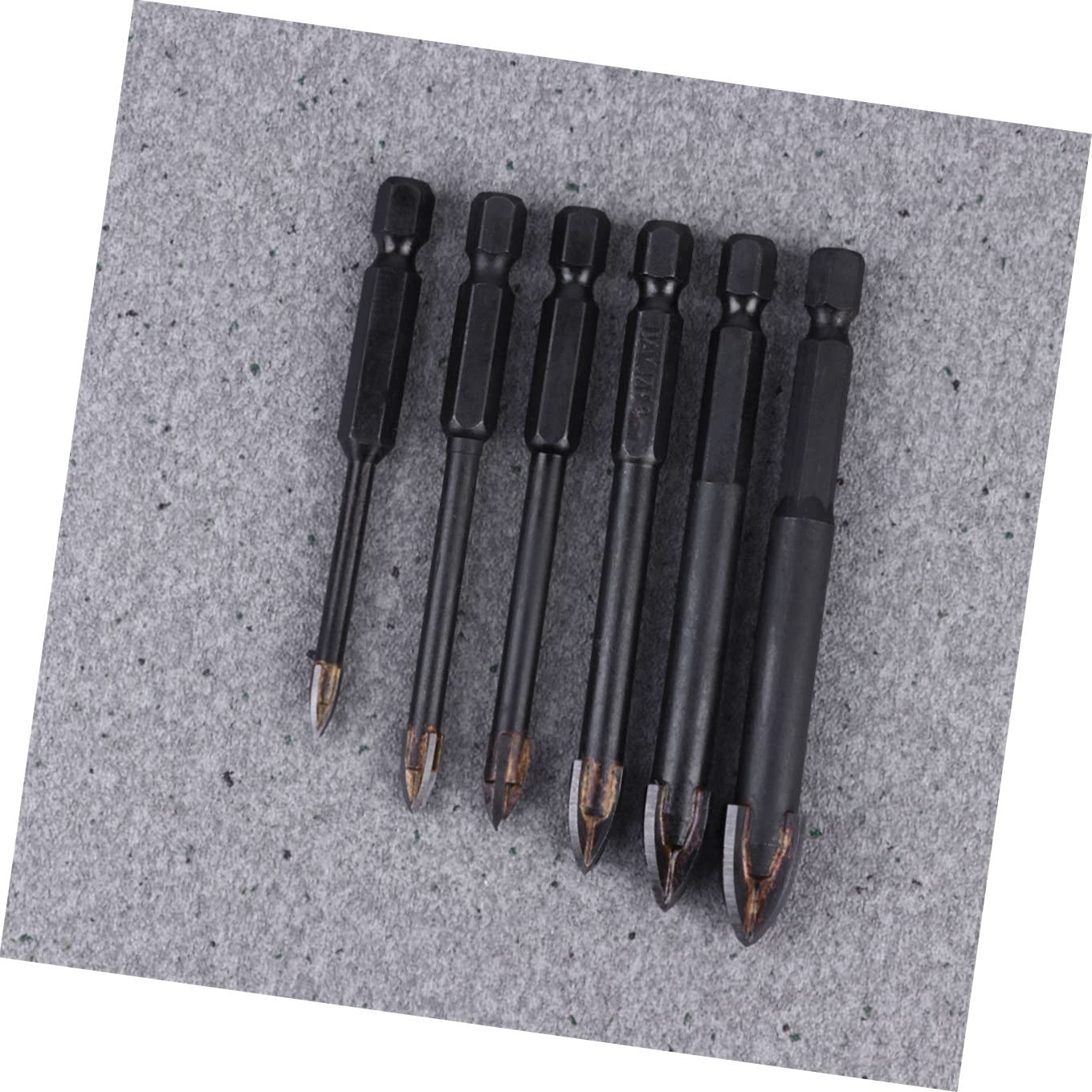VILLCASE 12 Pcs Glass Drill Bits Tile Drill Bit Tile Glass Drill Ceramic Drill Bits Triangle Glass Drill Reamer Ceramics