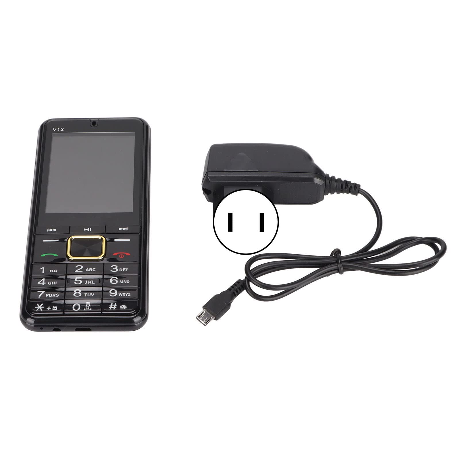 Large Button Cell Phone, 2000mAh Rechargeable 2.8in HD Screen 100‑240V 2G Unlocked Cell Phone for Everyday Use for Elderly and Kids (US Plug)