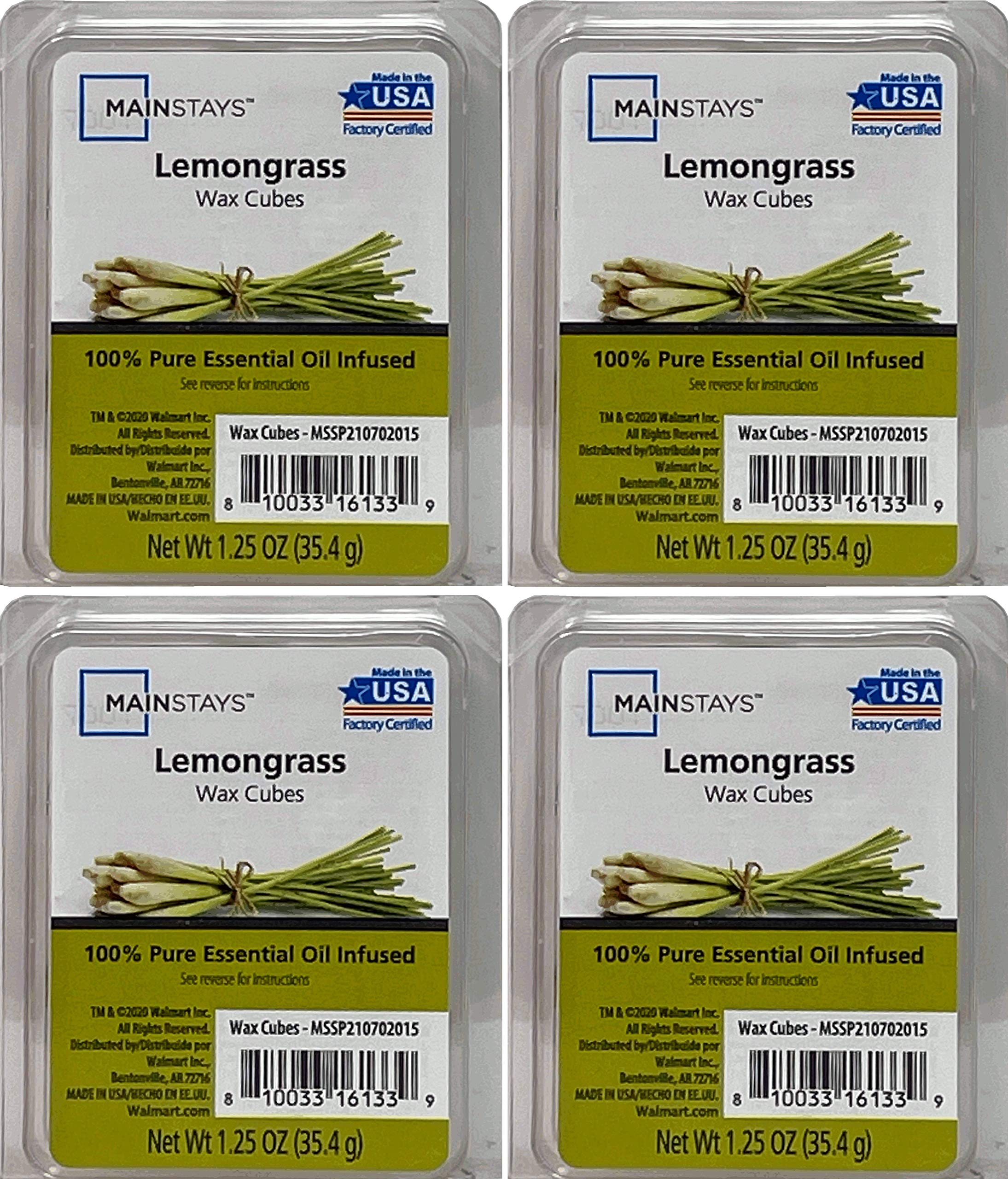 Mainstay. Mainstays Lemongrass Essential Oil Infused Wax Cubes 1.25oz 4 Pack 1.25oz (35.5g) x 4