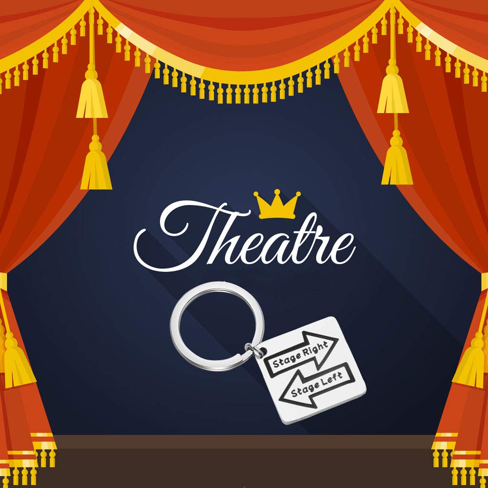 KUIYAI Theater Keyring Stage Right Stage Left Keychain Musical Theater Gift (Keychain)