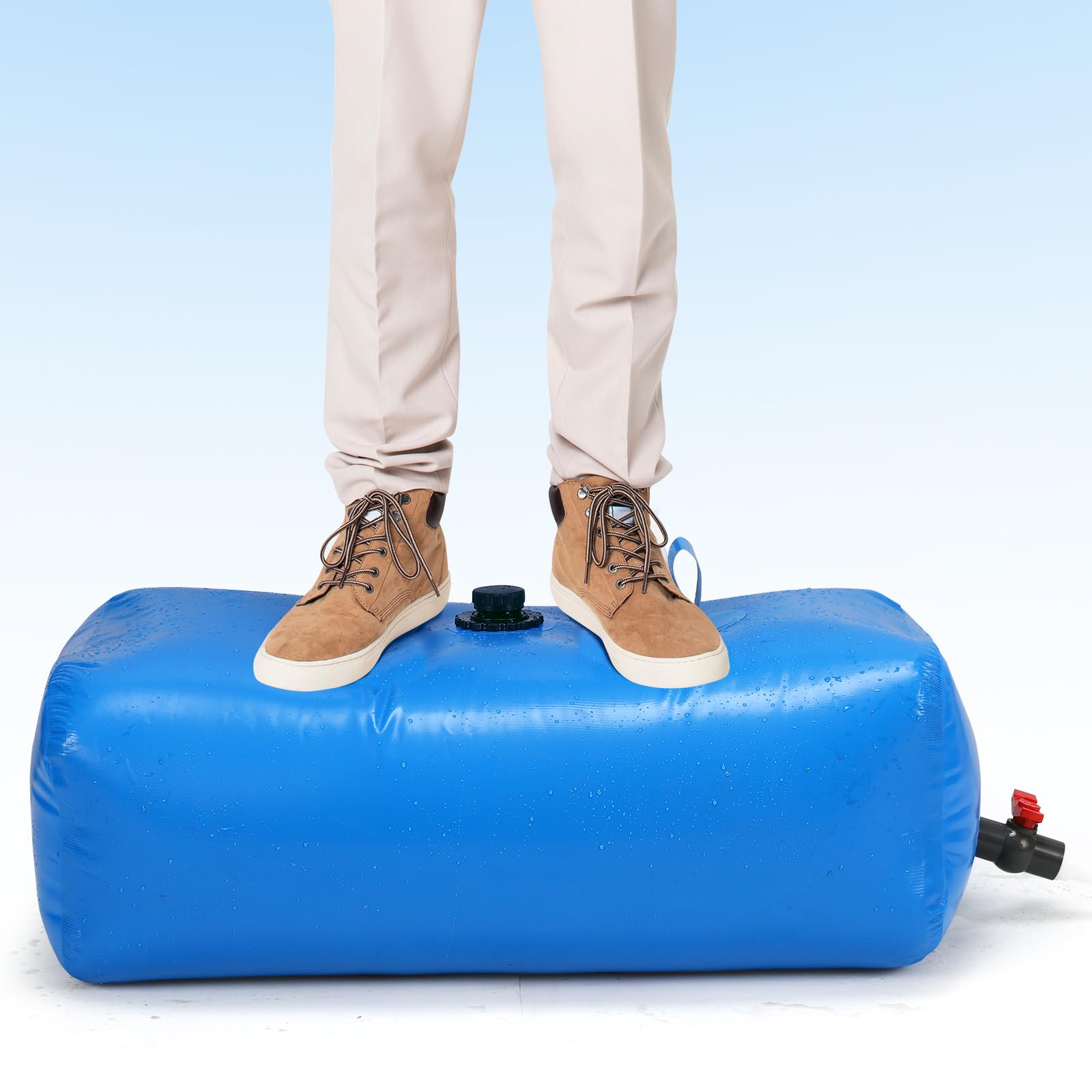 Large Capacity Water Storage Bladder, 110L/29gal Foldable Portable Water Tank Soft Water Bag, Drought Resistance Fire Protection Agricultural Irrigation Outdoor Emergency Water