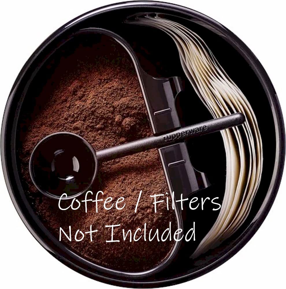 Tupperware Coffee Canister Filter Holder Scoop 15c Capacity Black