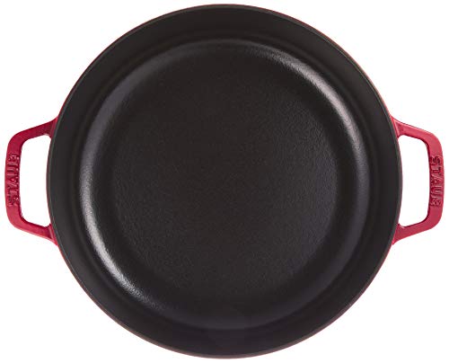Staub Braiser 40506-544 Blazer Saute Pan, Cherry, 10.2 inches (26 cm), Large, Double-Handed, Casted, Enameled Pot, Sukiyaki, Induction Compatible
