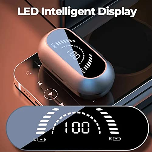Wireless Ear Clip Bone Conduction Headphones, Inductivv Bone Conduction Headphones - Bluetooth Wireless Headset, Open Ear Mini Bone Conduction Headphones for Running Sports, with LED Digital Display