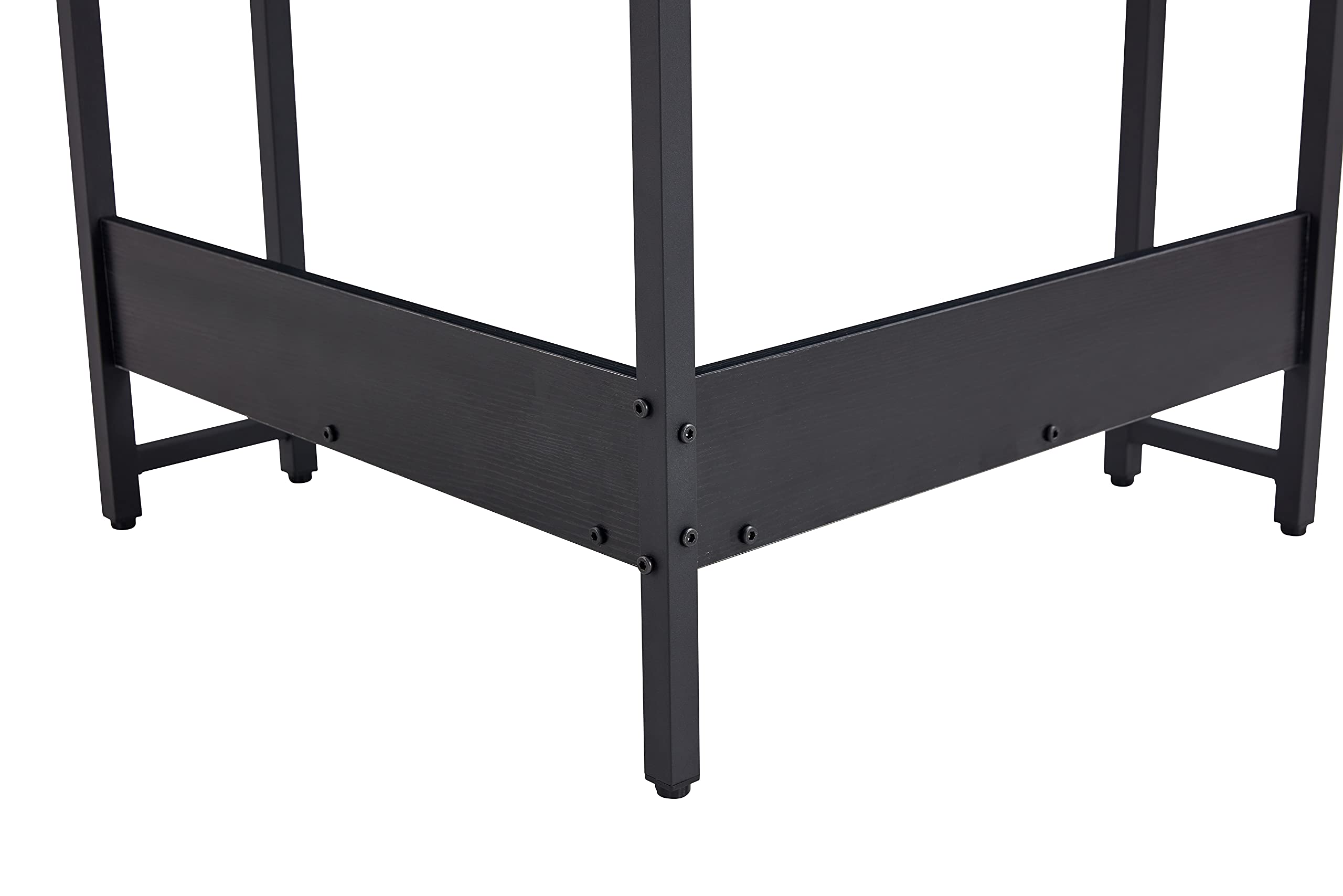 MENGK Triangle Computer Desk,Corner Desk with Smooth Keyboard Tray& Storage Shelves,Compact Home Office,Small Desk with Sturdy Steel Frame As Workstation for Small Space,Black,28.34''L 24''W 30.11''H