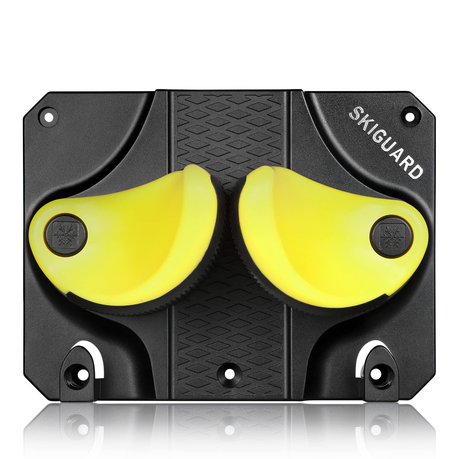 skiguard Ski Wall Storage Rack: 1 Pack Snowboard Wall Mount Ski Rack for Garage Wall, Damage-Free Ski Wall Rack, Garage Storage Rack for Save Your Rocker, Tips, and Tails, Fits any Ski or Snowboard