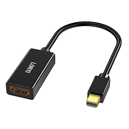 Loryi Mini Displayport to HDMI Adapter, Mini DP to HDMI Adapter 4K@30Hz, Compatible for Thunderbolt 2, MacBook Pro, MacBook Air, Mac Mini, Microsoft Surface Pro 3/4, Monitor, Projector and More