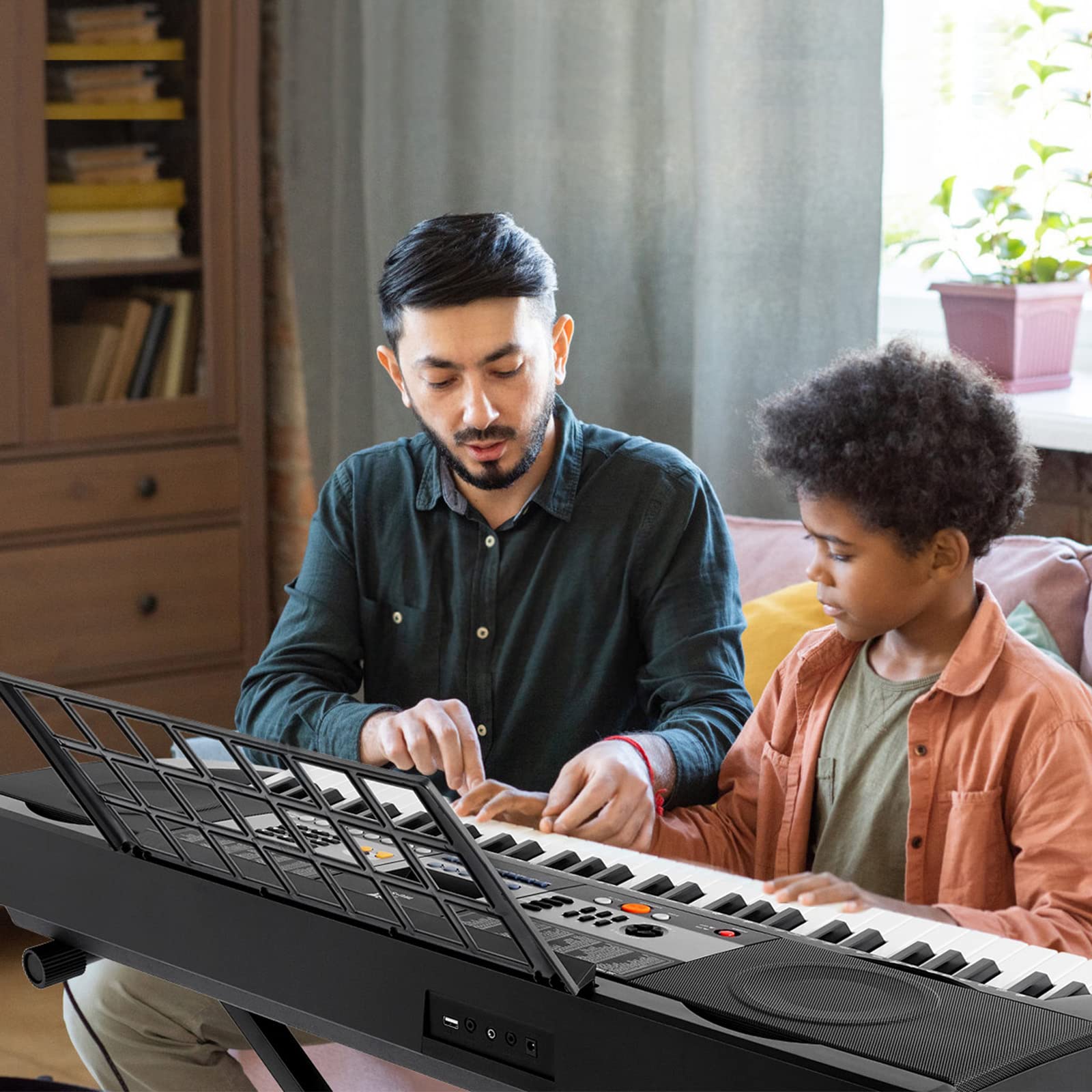 MUSTAR Piano Keyboard, 61 Key Keyboard Piano Electric Piano with Stand, Touch Sensitive Keyboards Piano 61 Key for Beginners, Headphones, Microphone, MP3/USB/LCD Screen, Holiday Birthday Gifts