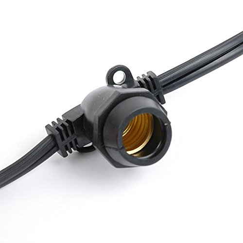 Novelty Lights C9/E17 Outdoor Globe String Lights – Outdoor Patio Party Pergola Garden Backyard Light Set – Heavy Duty Market Café Commercial Grade – Black Wire - 25 Feet