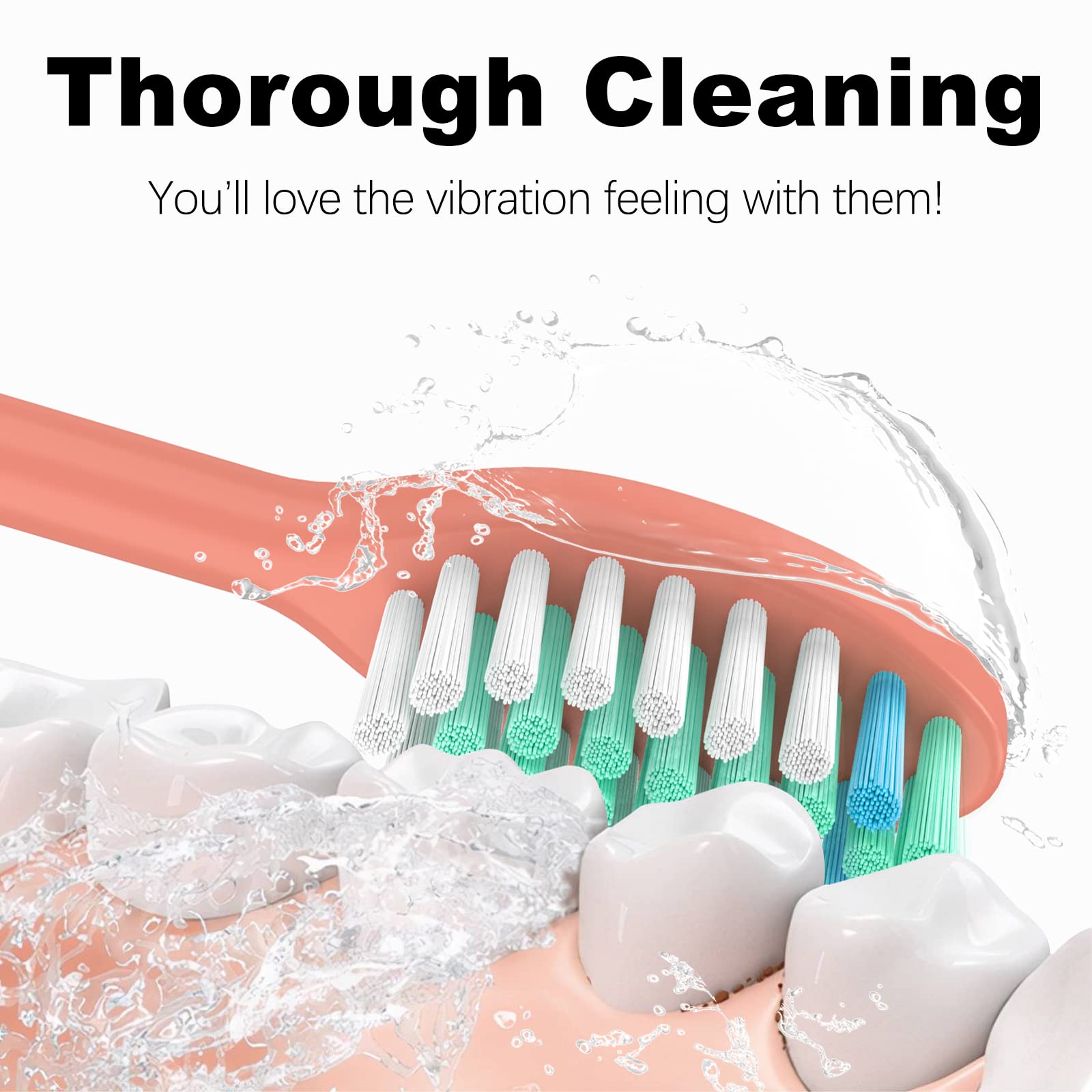 Toothbrush Replacement Brush Heads, for HY1100 and HY1200 Only, Compatible with Philips One Electric Toothbrushes, 4 Pack (Miami Coral)
