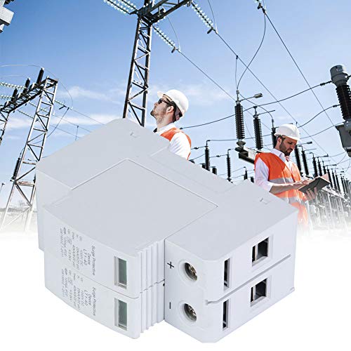 POCREATION 2P Arrester Device, 2P Protective Device DC Photovoltaic Lightning Protector Low-Voltage Arrester Air Circuit Breaker(2P40KA)