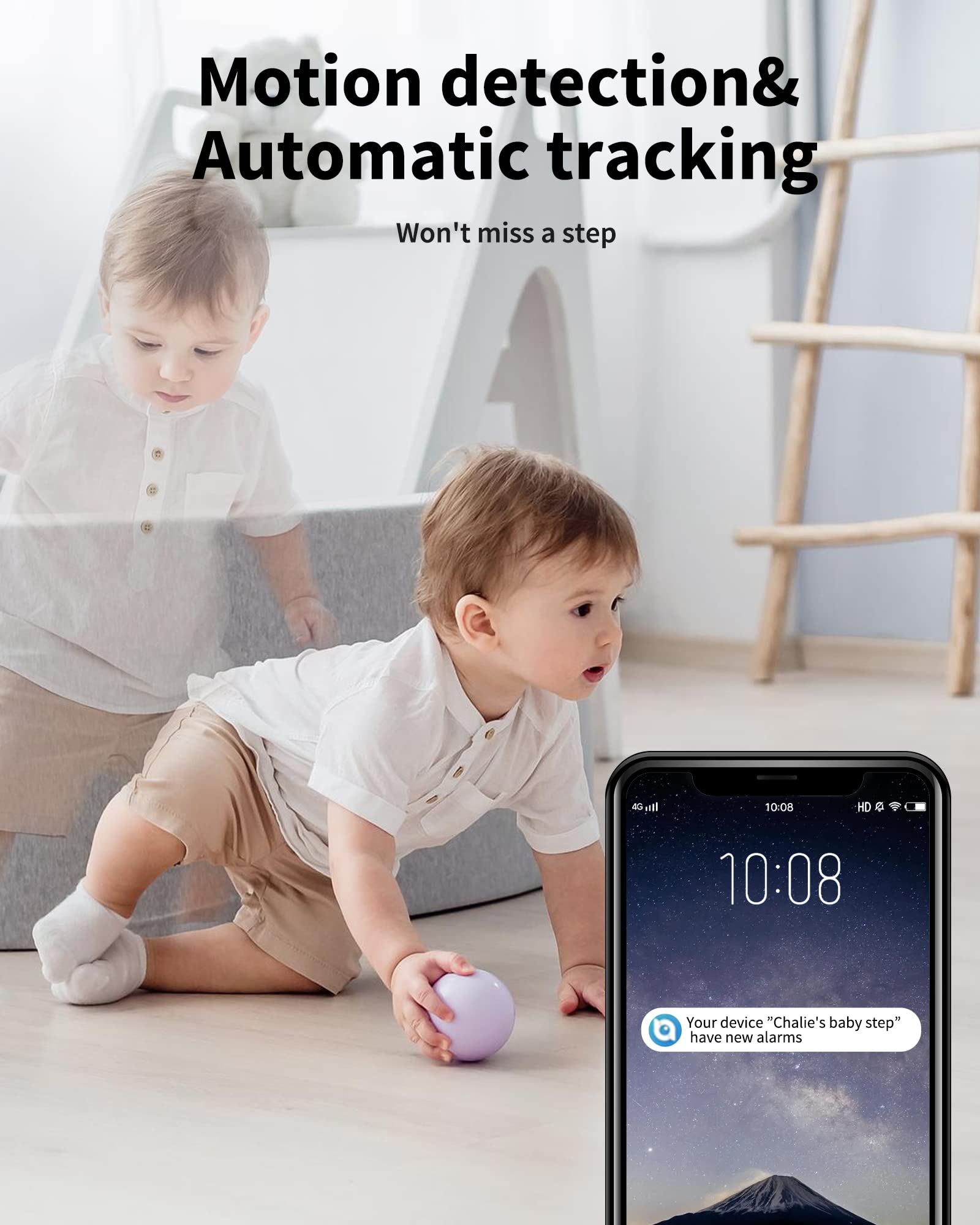 uniarch Indoor Security Camera Pan/Tilt 1080P, 360 Degree Home Camera with App, Night Vision, Smart Motion Detection Auto Tracking, 2-Way Audio Pet Camera for Baby/Elder/Pet (S2E Only)