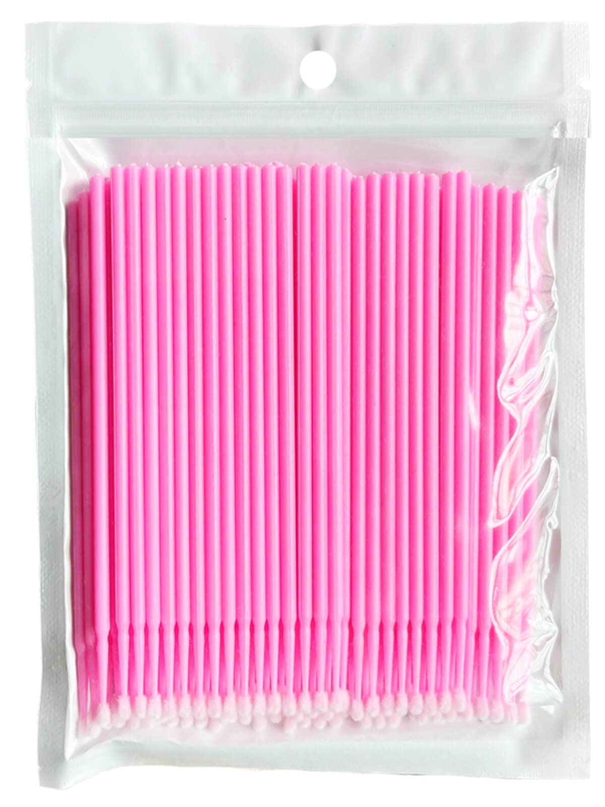 Yumflan 100PCS Micro Brushes, Microswabs for Eyelash Extension, Disposable Microbrush Applicators Lash Micro Swabs for Makeup - Pink (Head Diameter: 2.0mm)