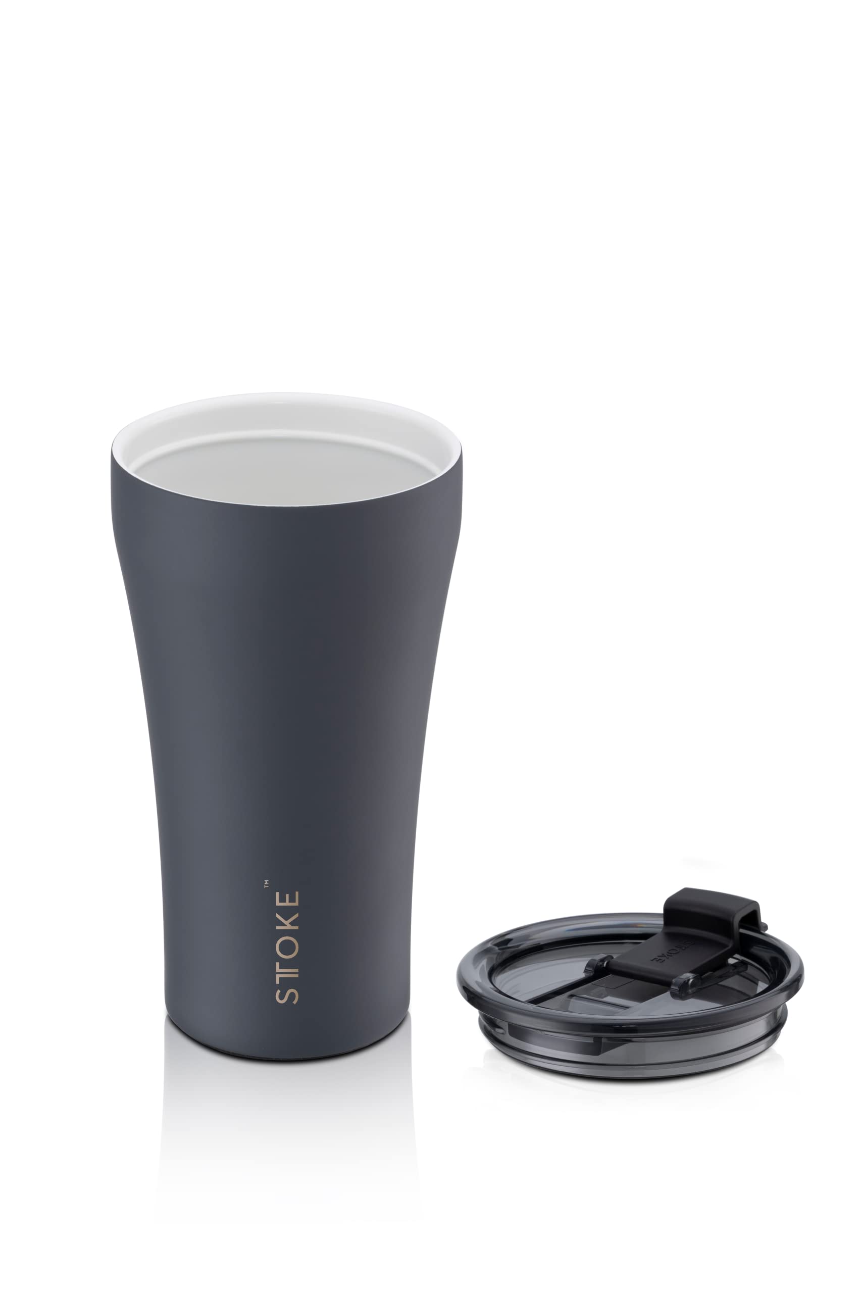 Sttoke Leakproof Ceramic Reusable Coffee Cup 16 Oz - Slated Grey
