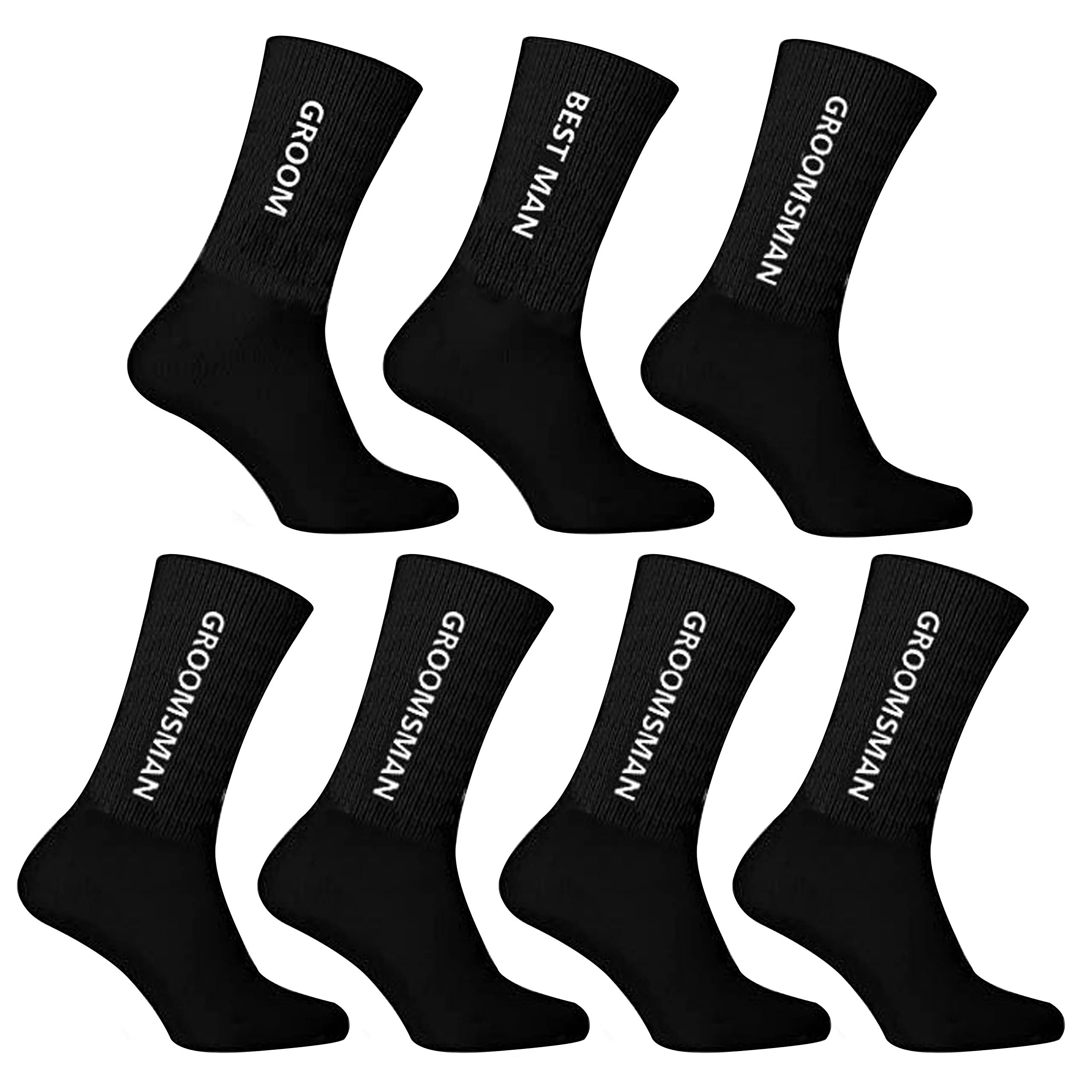 PartyGifts&Beyond 7Packs Groomsmen Socks,Groom Socks and Best Man Socks Perfect Proposal Gift Socks for Bachelor Party(Bold), 6