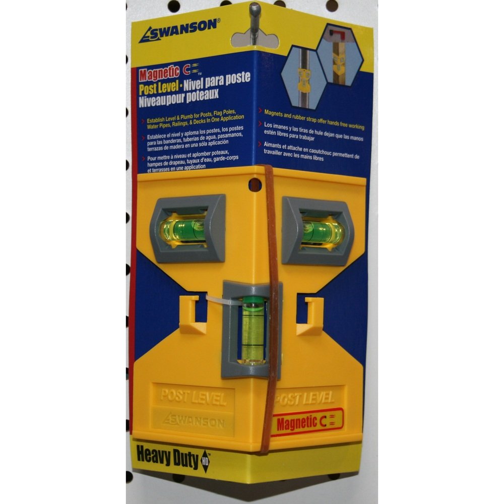 VEVOR Electric Post Hole Digger, 1500 W 1.6 HP Electric Auger Powerhead w/6" Bit & Swanson Tool Co PL001M Magnetic Post Level, Yellow, Includes Elastic Loop for Hands-Free Work