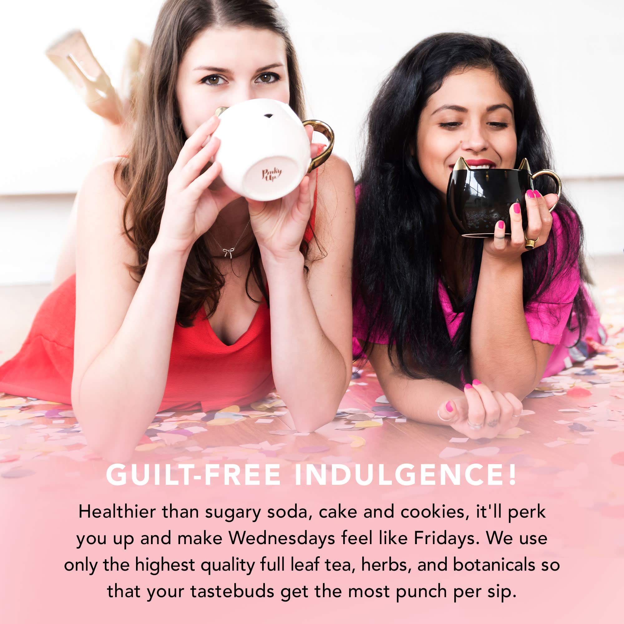 Pinky Up Energize Loose Leaf Wellness Tea, Green Tea Blend, Naturally Low Calorie & Gluten Free, Caffeinated 3.0 Ounce Tin, 25 Servings