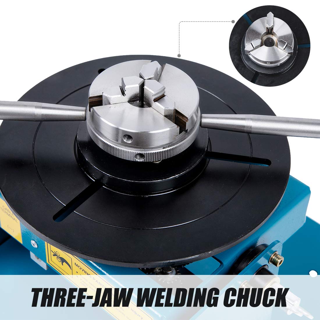 TFCFL Turntable Table, DC24V 20W Rotary Welding Positioner Turntable Table High Positioning Accuracy Suitable for Cutting, Grinding, Assembly, Testing and Other Seam Welding (10KG)