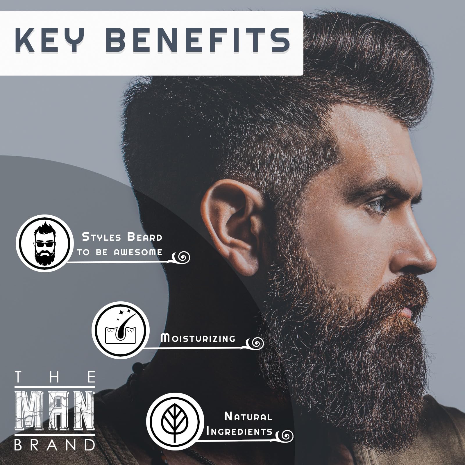 The Man Brand Beard Grooming Product - Natural Beeswax Based Conditioning Balm for Styling and Care - Scented in Gentlemen's Bourbon (1 oz / 30 ml)