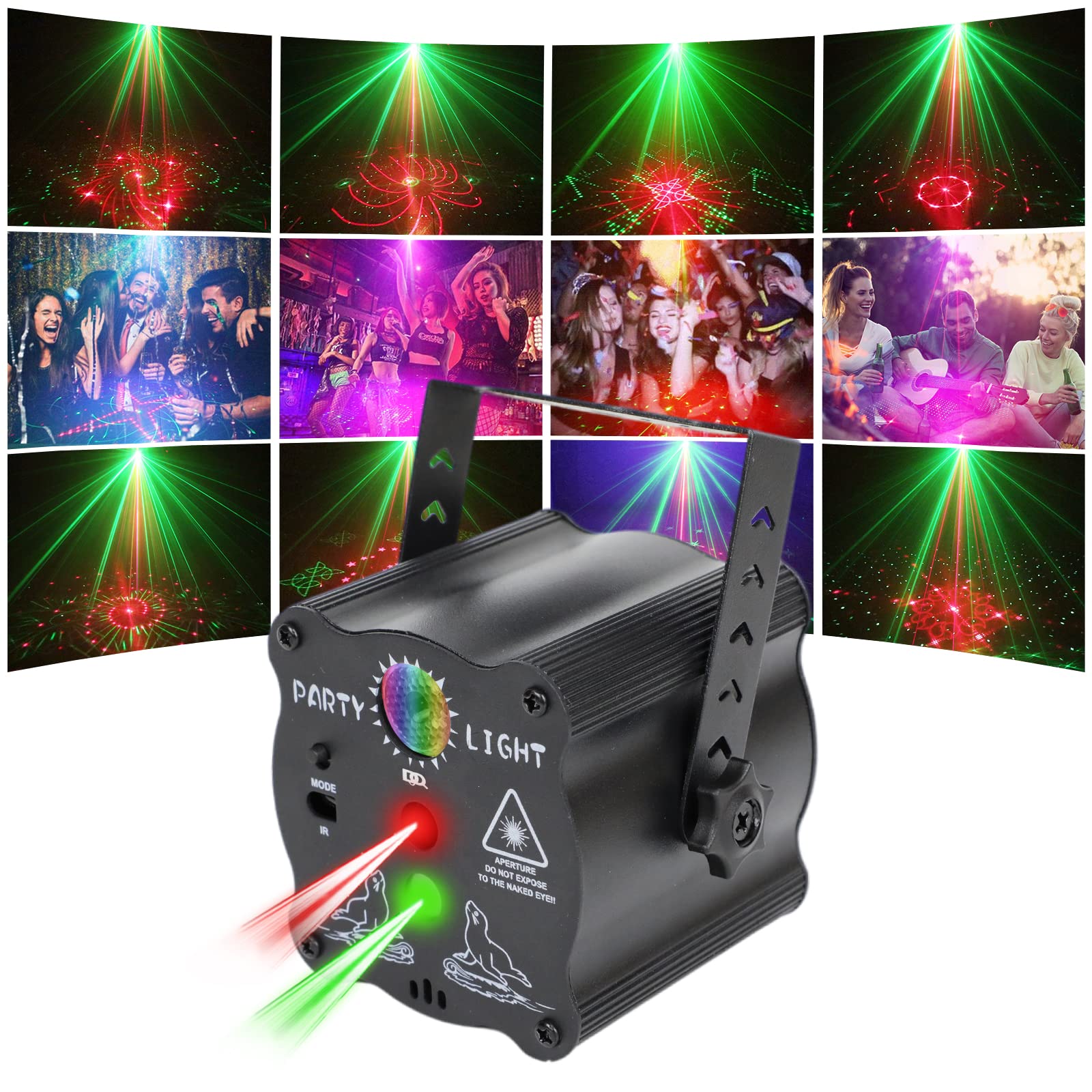 Party Lights DJ Disco lights, multi-mode voice-activated laser lights flashing stage lights Projectors Home indoor and outdoor birthday decorations Club Dance Karaoke Halloween Christmas Show XHXD