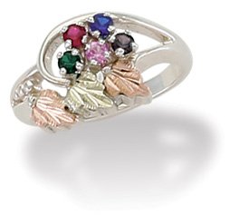 Landstroms Black Hills Silver Mothers Ring - Customize from 2-6 2.5MM Genuine Birthstones