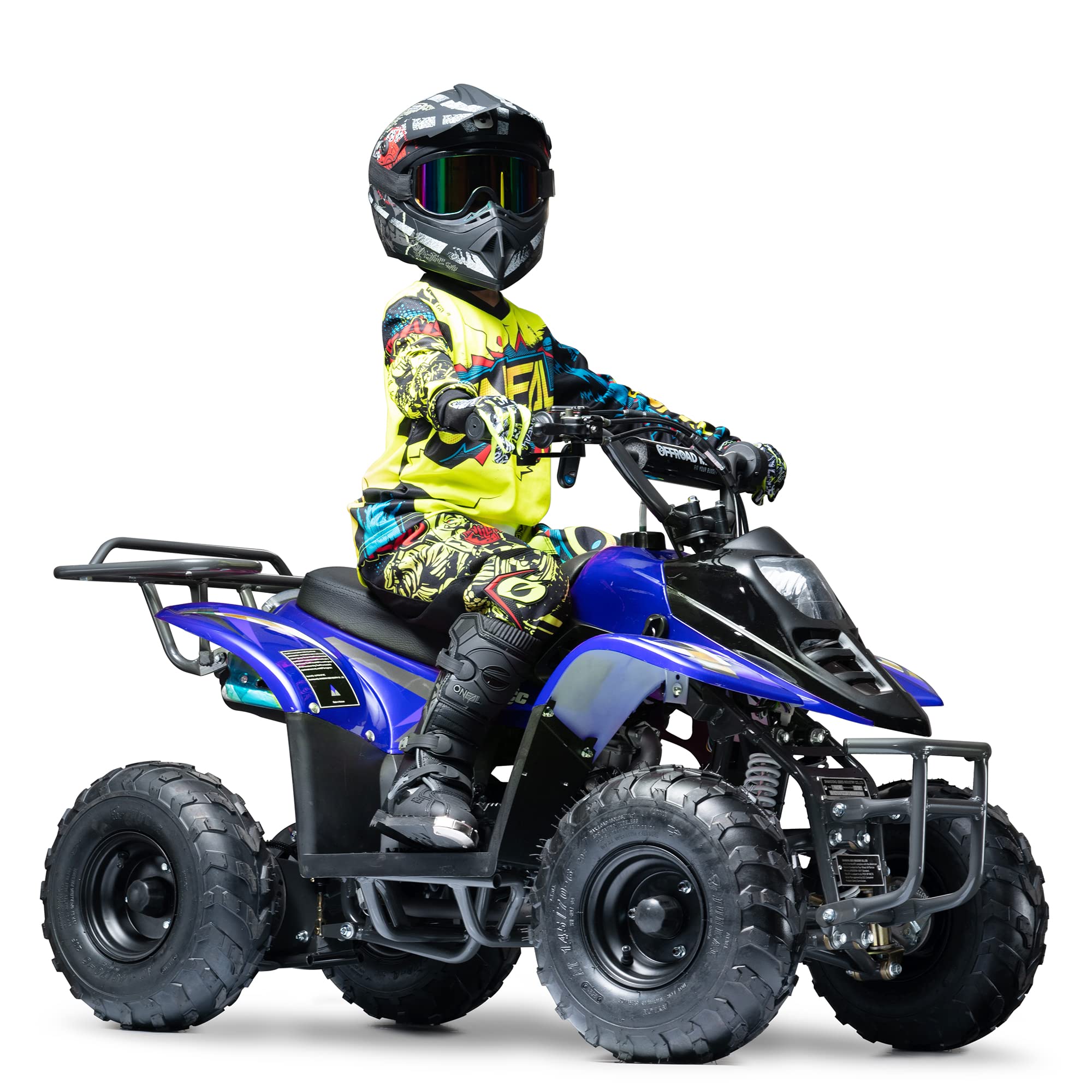 Seangles GAS 110cc ATV Quad 4 Wheeler for Adults and Kids - 220lbs Weight Capacity -Tested and Fully Assembled (Blue)