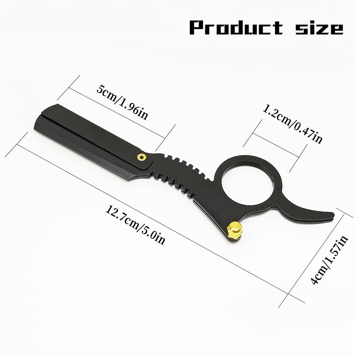 Straight Razors For Men, Barber Tools Salon Manual Shaver Beard Hair Trimmer razors, Navajas Para Barbero, Comes with 10 wrapped razor blades(Black)
