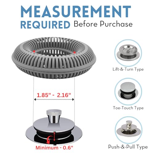 TUBRING The Ultimate Tub Drain Protector Hair Catcher/Strainer/Snare - Gray