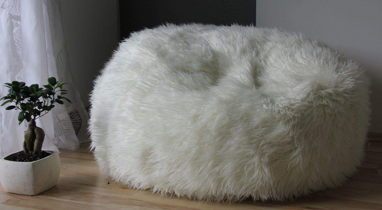 KXDTZ Bean Bag Lounger, Elegant and High Warm Soft Beanbag Sofa Cushion (Color : White-Patch Five-Pointed star4)