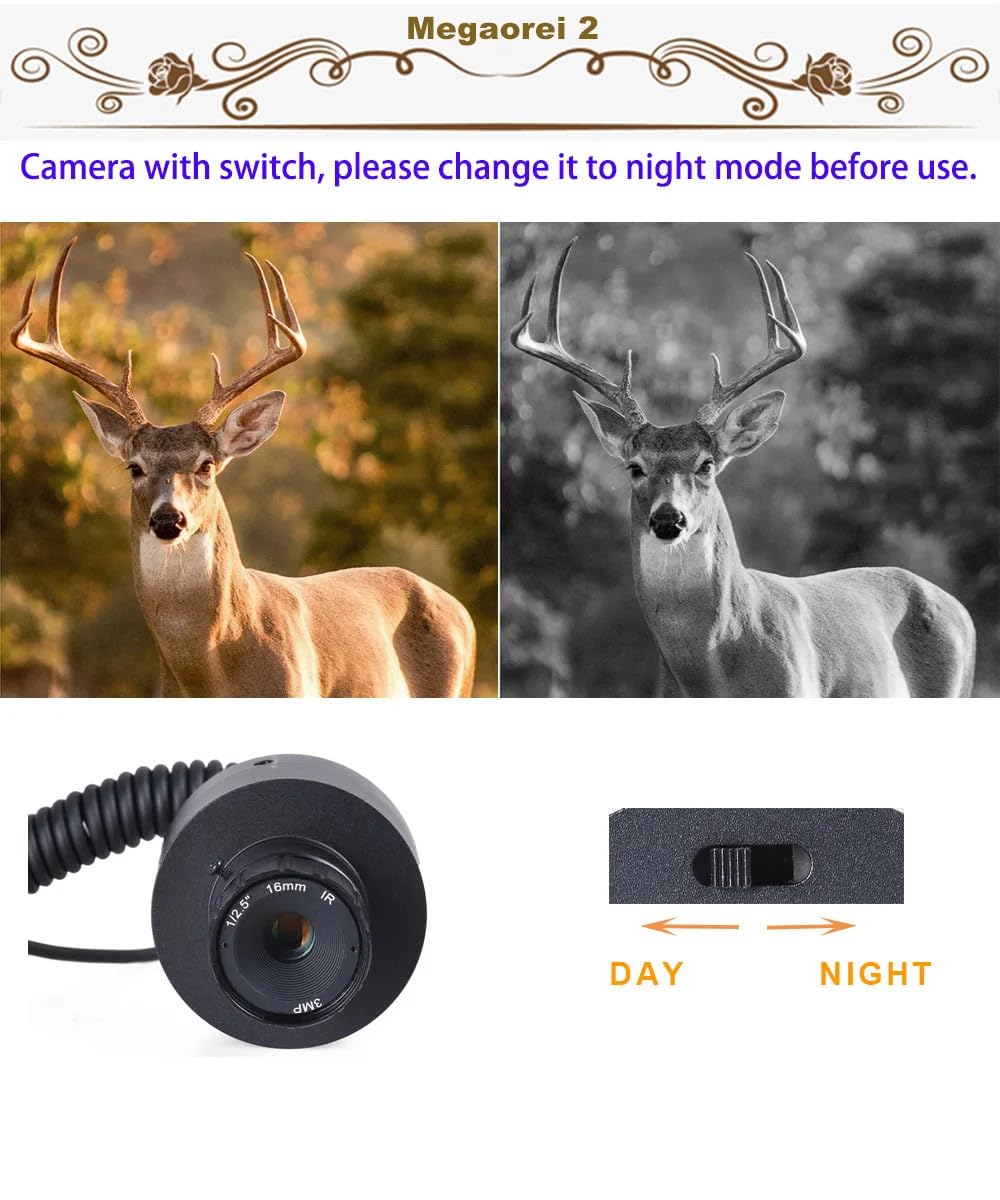 Megaorei 2A DIY 720P HD Night Vision Scope Attachment Camcorder with LCD Display and IR Flashlight for Rifle Airsoft Tactical Hunting (Without Battery and TF Card)