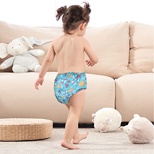 TDIAPERS Baby Cloth Diapers Washable Reusable One Size Adjustable for Baby 6 Pack with 6 Pcs Microfiber Inserts, 1 Wet Bag