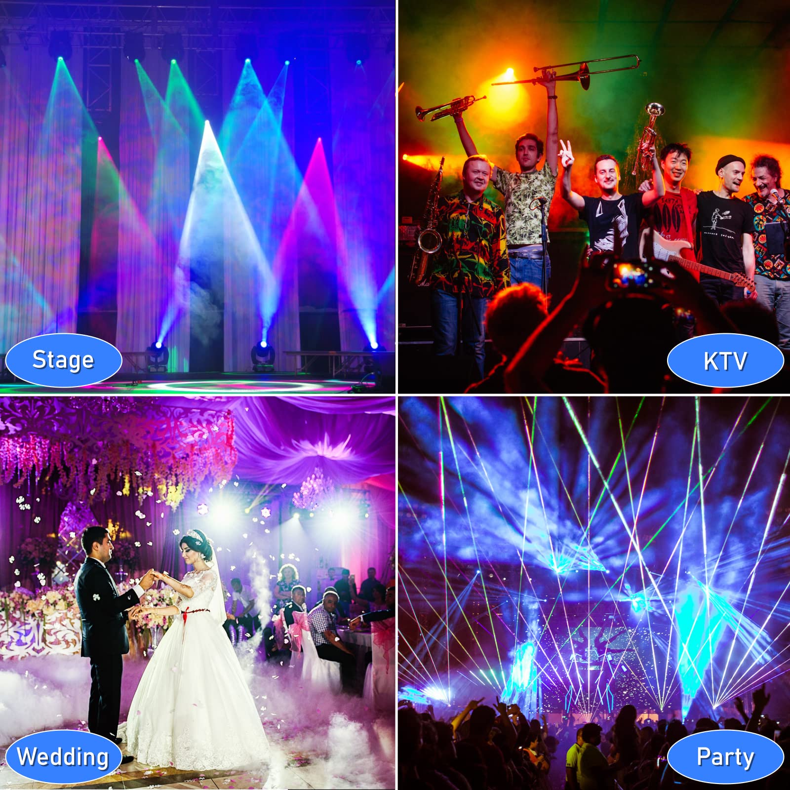 Mini Strobe Party Light, Hakuta 45 LEDs DJ Projector Lights Sound Activated with Remote, DJ Disco Stage Party Lights for Halloween, Christmas, Birthday, Wedding and Club